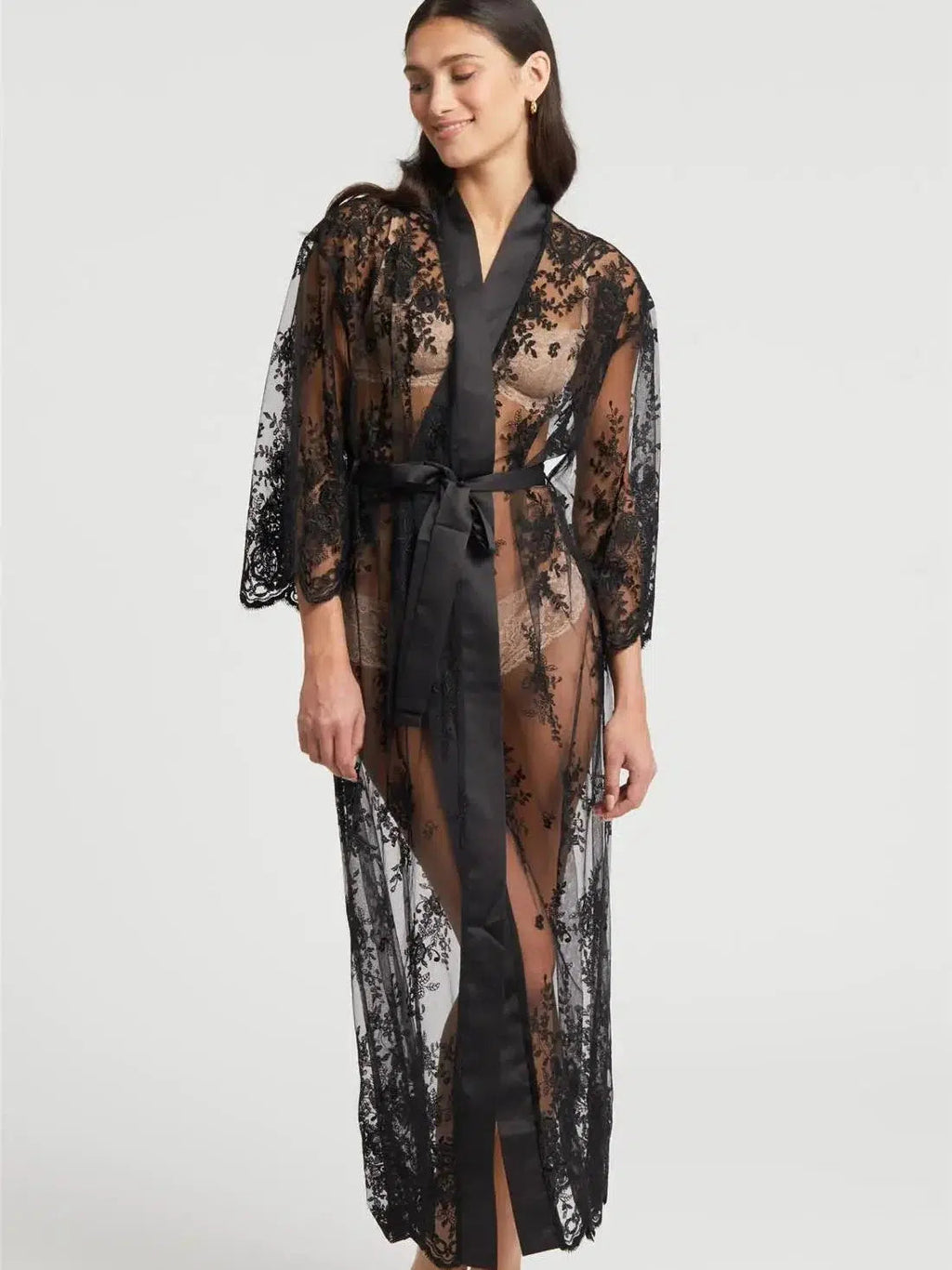 Rya Collection Black Darling Long Robe – LaBella Intimates & Boutique